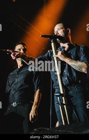 Flumserberg, Switzerland. 29th, July 2023. The Swiss rock band Megawatt ...