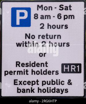 UK waiting parking restriction sign in Whitstable Kent Stock Photo - Alamy