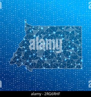 Network map of Guinea. Country digital connections map. Technology, internet, network ...