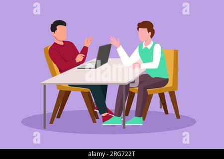 Cartoon flat style drawing male farmer character standing and rubbing ...