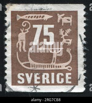 SWEDEN - CIRCA 1954: A postage stamp printed in Sweden, shows Rock ...