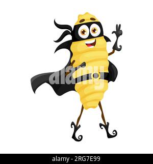 Cartoon Italian pasta food superhero characters. Penne, tagliatelle ...
