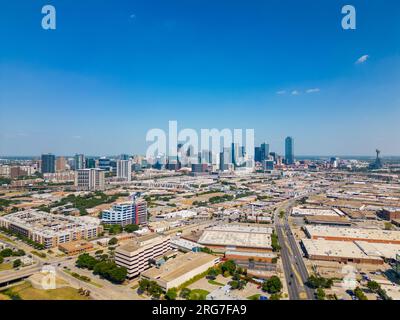 Aerial far view of Downtown Dallas Texas Stock Photo - Alamy
