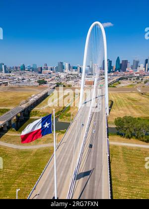 Aerial photo Margaret Hunt Hill Bridge Dallas Texas Stock Photo - Alamy