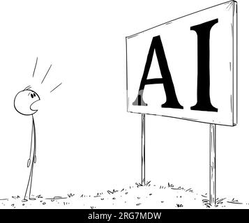 Ai or Artificial Intelligence is Everywhere, Vector Cartoon Stick ...