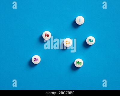 Nutritional mineral supplements. Health care. Minerals, body health and ...