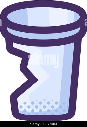 Broken glass waste icon cartoon vector. Sorting home trash. Reuse can ...