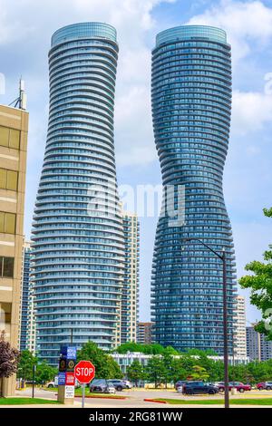 Mississauga, Canada, Absolute World skyscrapers or twin-towers in the ...