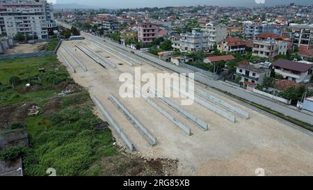 Platform foundations for the new railway station and transport hub in ...