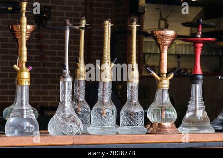 Istanbul, Turkey, Türkiye. Hookahs, Nargilehs, Water Pipes on Display ...