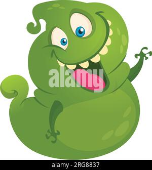 Funny cartoon flying monster design. Monster character illustration ...