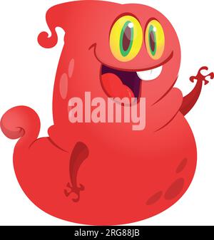 Funny cartoon flying monster design. Monster character illustration ...