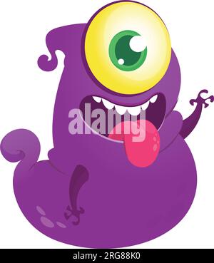 Funny cartoon flying monster design. Monster character illustration ...