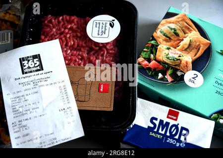 Kastrup/Copenhagen/Denmark/08 August 2023/.Grocerey AND ceipt from ...