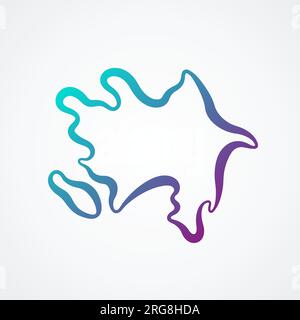 Azerbaijan map. Just a simple border map. Shape of the country. Flat ...
