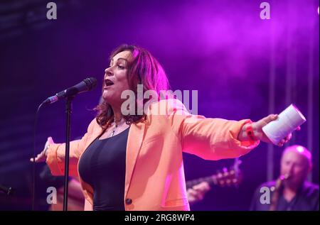 Irish folk singer Mary Black performing at the Wickham Festival. August ...