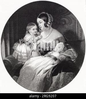 The young Queen Victoria and her eldest son, the Prince of Wales and ...
