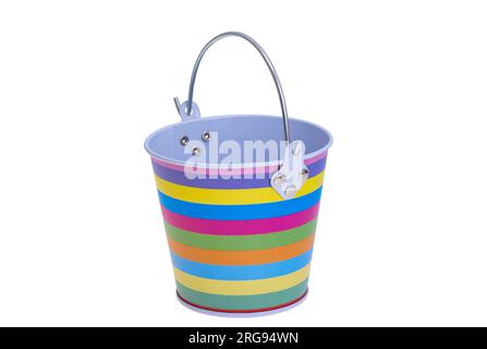 decorative pail isolated on white background Stock Photo - Alamy