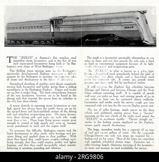 The Aeolus, America's First Stainless Steel Streamline steam locomotive ...