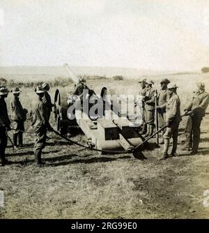 British artillery during the Boer War. 37th R.A. howitzer battery going ...