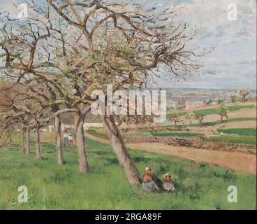 Camille Pissarro, Apple Trees in Blossom, Éragny (Pommiers en fleurs ...