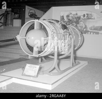 A SNECMA ATAR 101B turbojet engine at the XVIIIeme Salon Aeronautique ...
