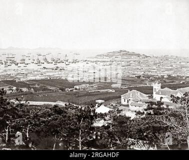 Vintage 19th century photo - Chefoo, now Yantai, China, boats Stock ...