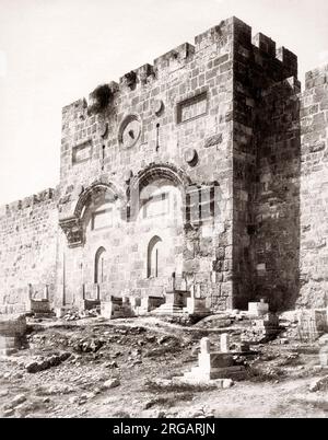 Entry of Christ into Jerusalem, 19th century wall painting at the ...