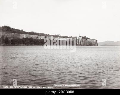 Late 19th century photograph: Fortifications and harbour, San juan ...