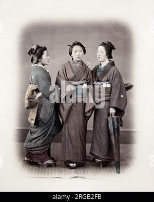 [ 1870s Japan - Three Young Japanese Women Dancing ] — Three maiko ...