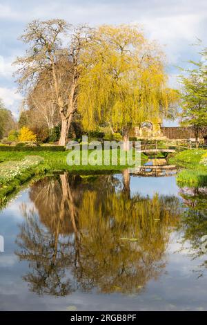 Spring flowers in the gardens at Hever Castle, Kent, the childhood home ...