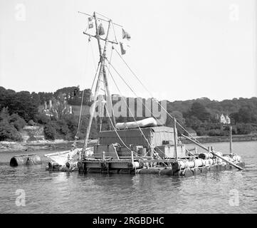 L'egare II', a raft used by a French crew in 1956 to cross the Atlantic ...