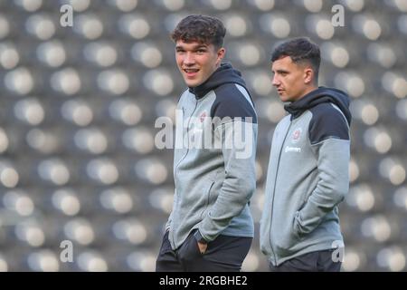 Kyle Joseph #9 of Blackpool arrives ahead of the Emirates FA Cup Second ...