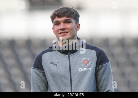 Kyle Joseph #9 of Blackpool arrives ahead of the Emirates FA Cup Second ...