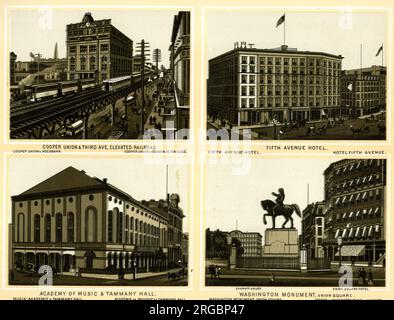 New York - Cooper Square, 3rd Avenue and Bowery Stock Photo - Alamy
