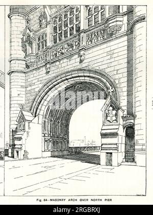 Tower Bridge, Masonry Arch over Northern Abutment Stock Photo - Alamy