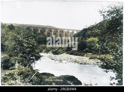 Horrabridge railway viaduct, Grenofen, Devon Colourised version of ...