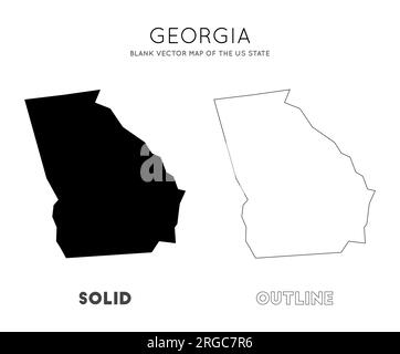 Georgia map. Blank vector map of the US State with counties. Borders of ...