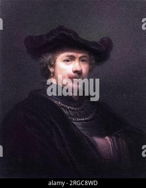 REMBRANDT VAN RHYN Dutch artist depicted in his studio Stock Photo - Alamy