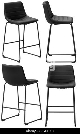 metal chair different angles isolated on white background Stock Photo ...