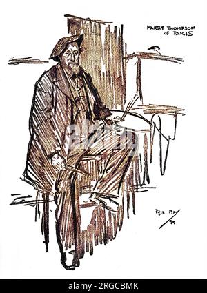 Brother Brushes' - Portrait drawing by Phil May of Leonard Raven-Hill ...