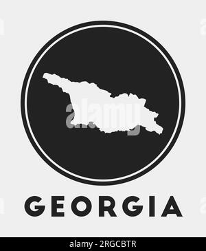 Georgia map, stylish location icon with Georgia map and flag. Green pin ...