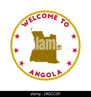 welcome to Angola red round vintage stamp Stock Vector Image & Art - Alamy