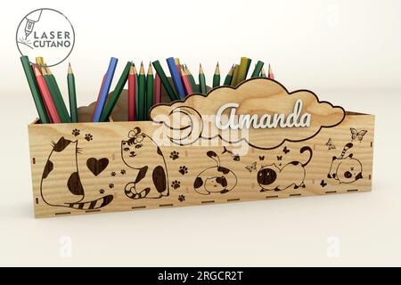Personalized Pencil Holder Laser Cut File specially prepared for the ...