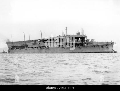 Royal Navy - HMS Furious, Fleet Aircraft Carrier, a modified Courageous ...