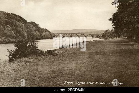 Hexham Bridge, Northumberland and River Tyne Stock Photo - Alamy