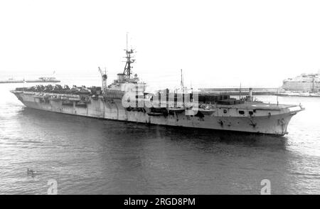 Royal Navy - HMS Hermes R12, a Centaur-class aircraft carrier, modified ...