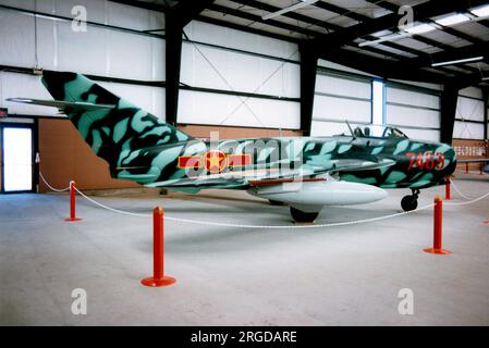 MiG-17F In Flight, Mikoyan-Gurevich, Clear Blue Sky Background Stock ...