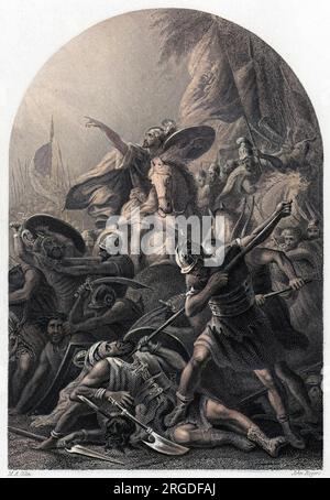 Joshua commands the sun and the moon at Gibeon Stock Photo - Alamy