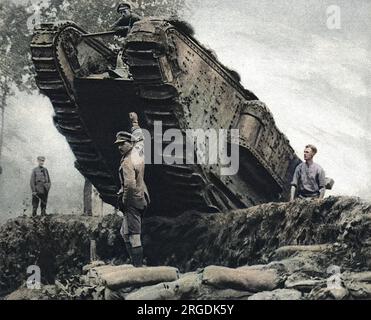 Armoured tank in action, 1917 Stock Photo - Alamy